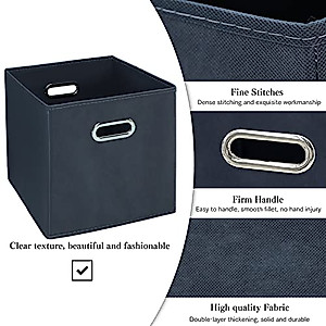 STOREONE Fabric Storage Bins Cubes Baskets Organizers-(11X11X11) with Dual Handles for Shelf Closet, Bedroom Drawers Containers , Foldable Set of 2 (Grey)