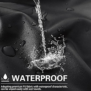 HewTLES PU Leather Recliner Cover, Elastic Waterproof Sofa Cover, 4-Piece Recliner Cover with Pockets, Easy to Clean Recliner Covers for Large Recliner，Added armrest Storage Pockets (Black)