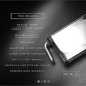 BINO | Clear Storage Organizer | THE HOLDER COLLECTION | Clear Containers for Organizing with Built-in Handles | Pantry Organization and Storage | Fridge Organizer | Smart Storage Bin Cabinet | Medium