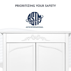 Evolur Aurora Armoire In Frost, Comes Fully assembled, Built Of Kiln-Dried Hardwood, Two Large Shelves, Spacious Storage