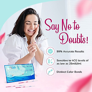 Clinical Guard 50 Pregnancy Test Strips - Sensitive & Accurate Measurement Within 5 mins - Early Detection Pregnancy Test Strip - Easy to Use for Home Tests - HCG Test Strip Kit