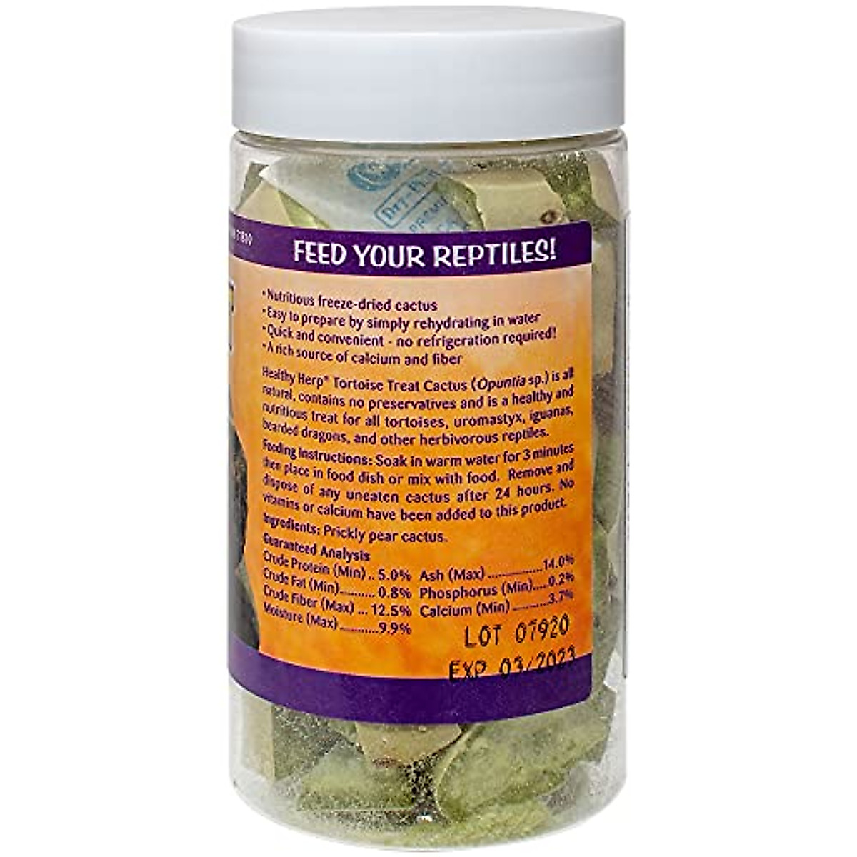 Healthy Herp Tortoise Treat Cactus 0.25-Ounce (7.1 Grams) Jar