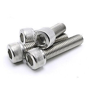 M8 x 10mm Hex Socket Head Cap Screws,Pack 10-Piece,Stainless Steel,Full Thread,Metric,Knuled Head