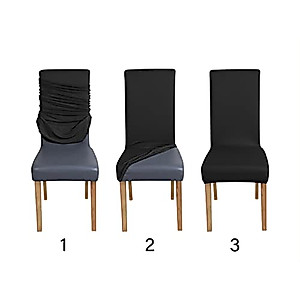 Amazon Basics Stretch Dining Chair Slipcover, Set of 4, Black