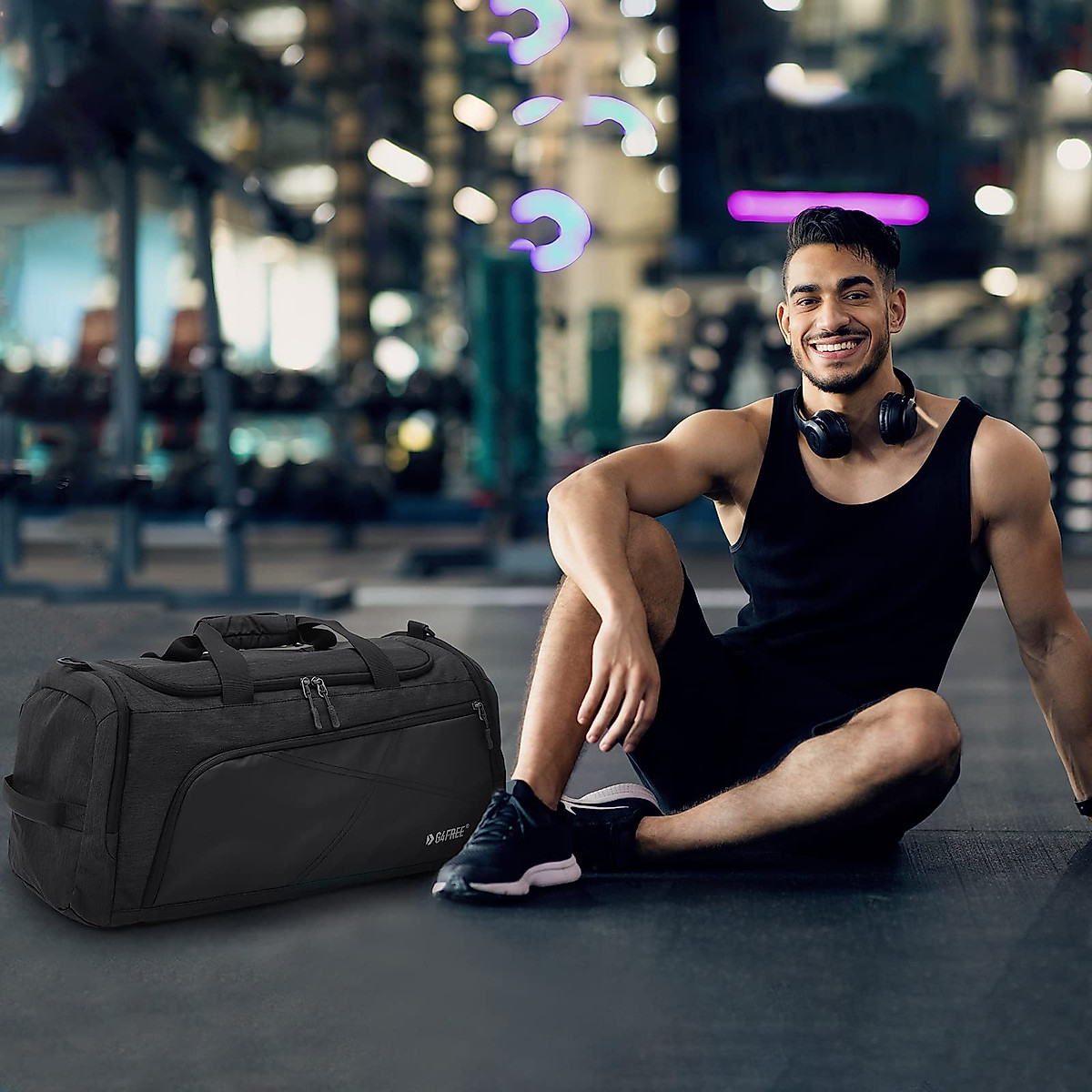 G4Free 45L/60L 3-Way Duffle Backpack Gym Bag with Wet Pocket & Shoes Compartment Sports Travel Weekender Overnight Duffel Bag