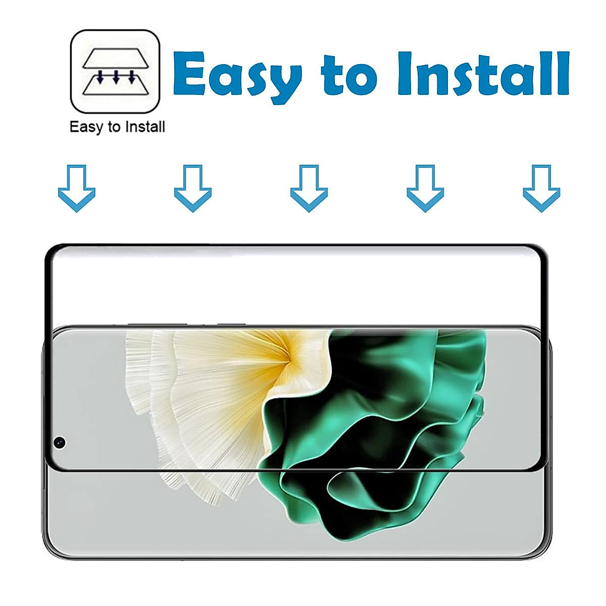 AISELAN for Huawei P60 3D Curved Screen Protector, [2 Pcs] 3D Full Coverage HD Clear Anti-Scratch Easy Installation Screen Tempered Glass for P60 / P60 Pro / P60 Art (6.67-inch) 2023