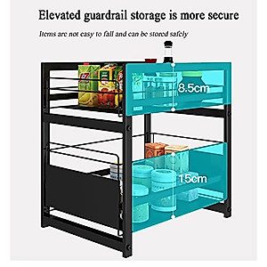 LEAYAN Under Sink Storage Rack, 2 Tier Under Cabinet Storage Rack for Laundry Kitchen Bathroom Under Sink Organizer Under Sink Rack Shelf, White 40x20x35cm