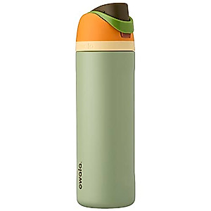 Owala FreeSip Insulated Stainless Steel Water Bottle with Straw for Sports and Travel, BPA-Free, 24-oz, Orange/Green (Camo Cool)