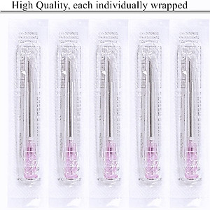 100PCS 18Ga 1Inch Syringe Needle with Cap Lab Dispensing Accessories, Individually Sealed Packaged