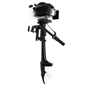 WenDissy 4 Stroke Outboard Motor Boat Engine, Marine Boat Motor with Air Cooling System and Manual Pull Start for Inflatable Fishing Boats Yachts Water Sport Tools