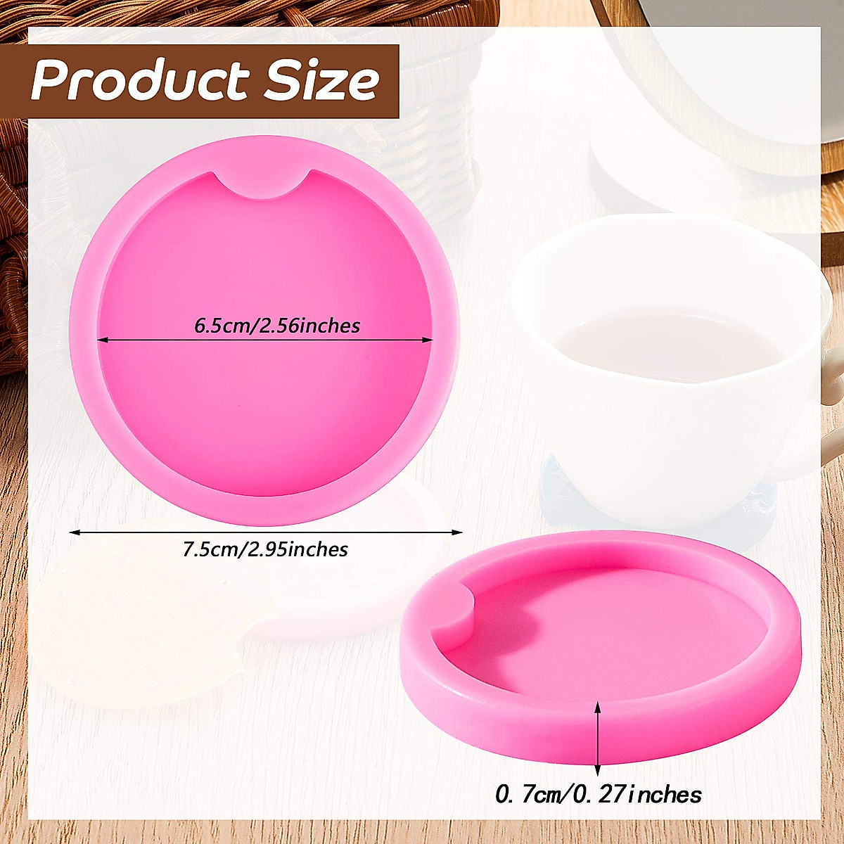 4 Pieces Silicone Resin Mold Keychain Pendant Mold DIY Coaster Mold Crafts Casting Mold Coaster Clay Mold for Homemade Coaster Jewelry Making Tool and DIY Keychain Decoration