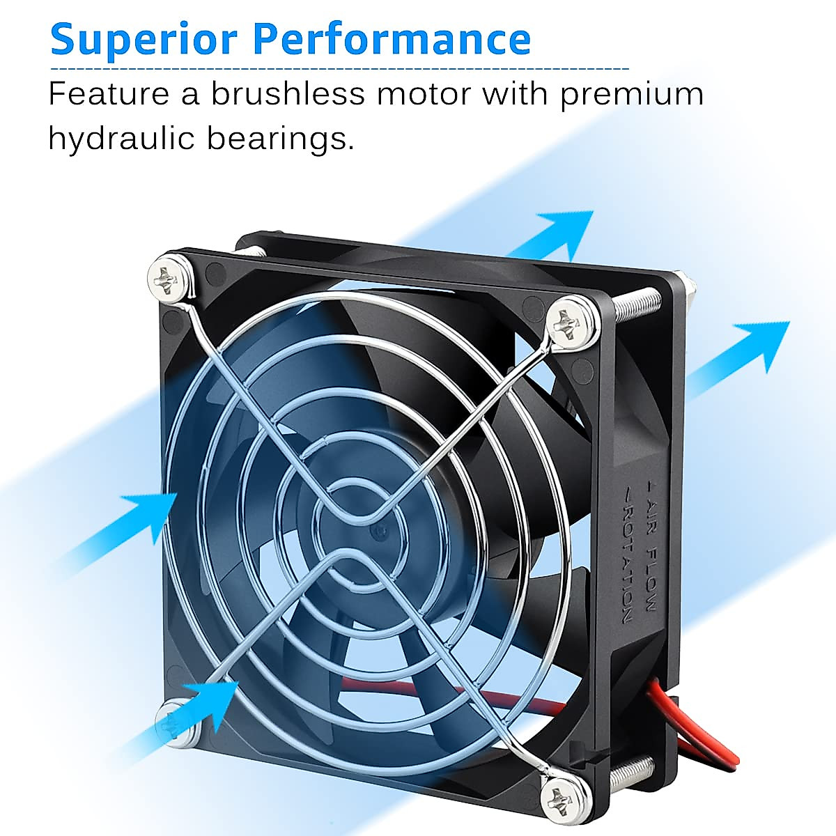 GDSTIME 2 Pack 80mm x 80mm x 25mm 12V DC Brushless Cooling Fan