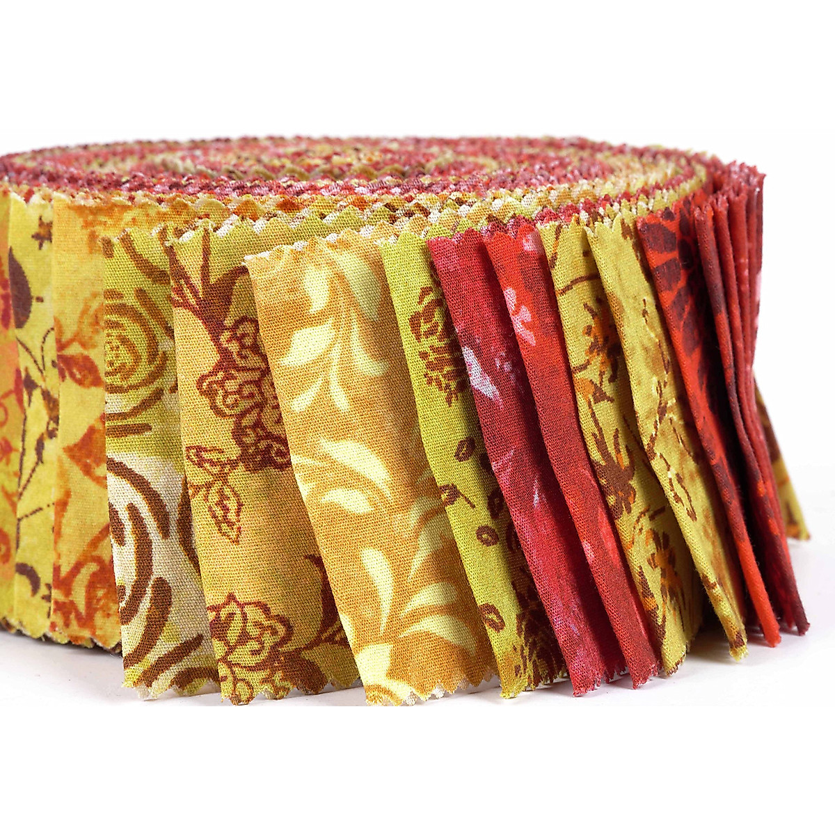 Soimoi 40Pcs Batik Print Cotton Precut Fabrics for Quilting Craft Strips 2.5x42inches Jelly Roll - Red
