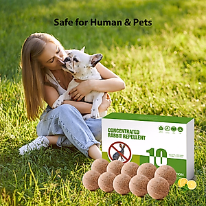 Homsor Rabbit Repellent Outdoor 10 Pack Peppermint Oil Deer Rabbit Away Repellent Balls Pet Safe Bunny Rabbit Deterrent for Garden Yard Lawn to Keep Rabbits Deers from Eating Plants