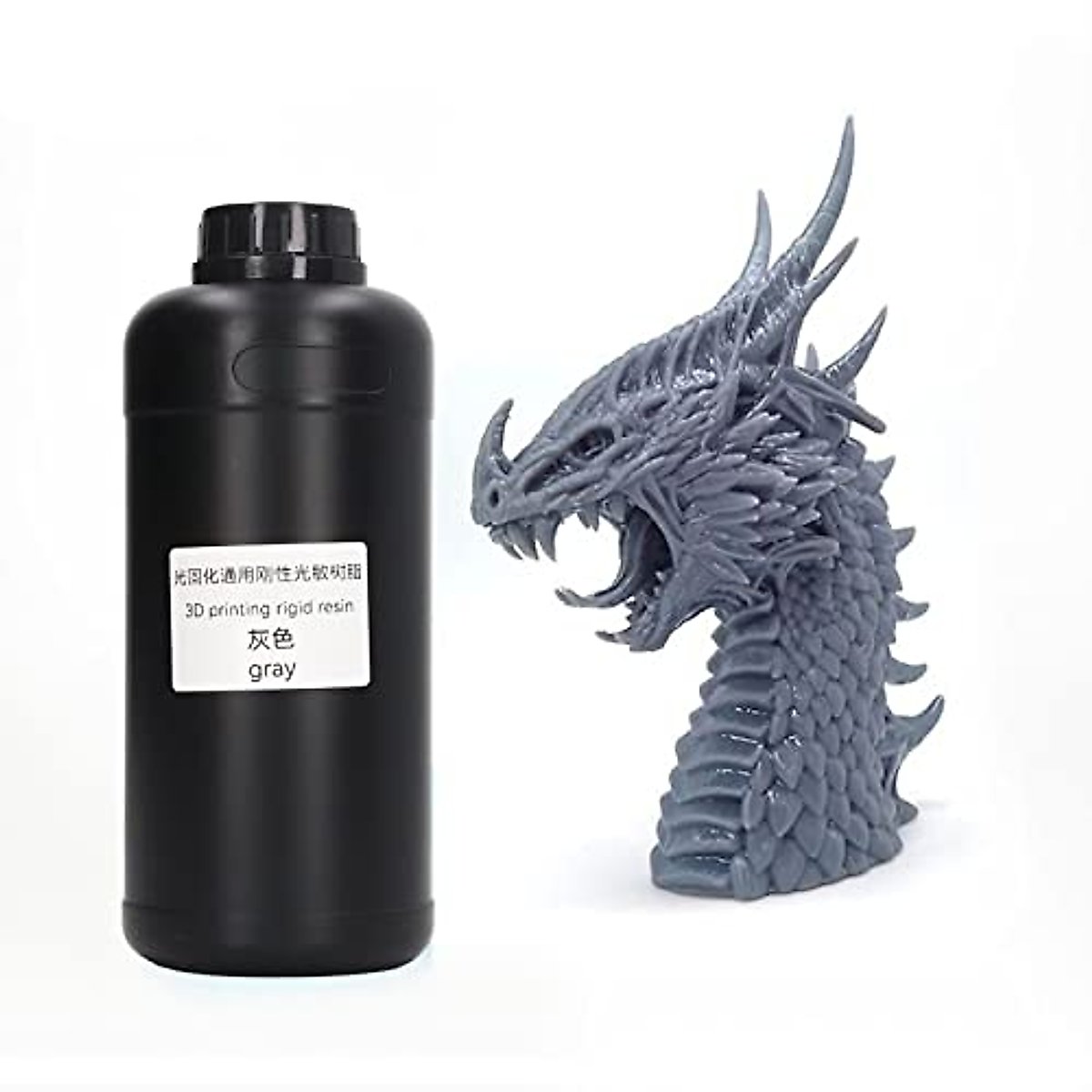 3D Printer Resin, Good Fluidity Curing Rigid Resin 1000ml Low Shrinkage Easy to High Accuracy for Desktop Models(Grey)