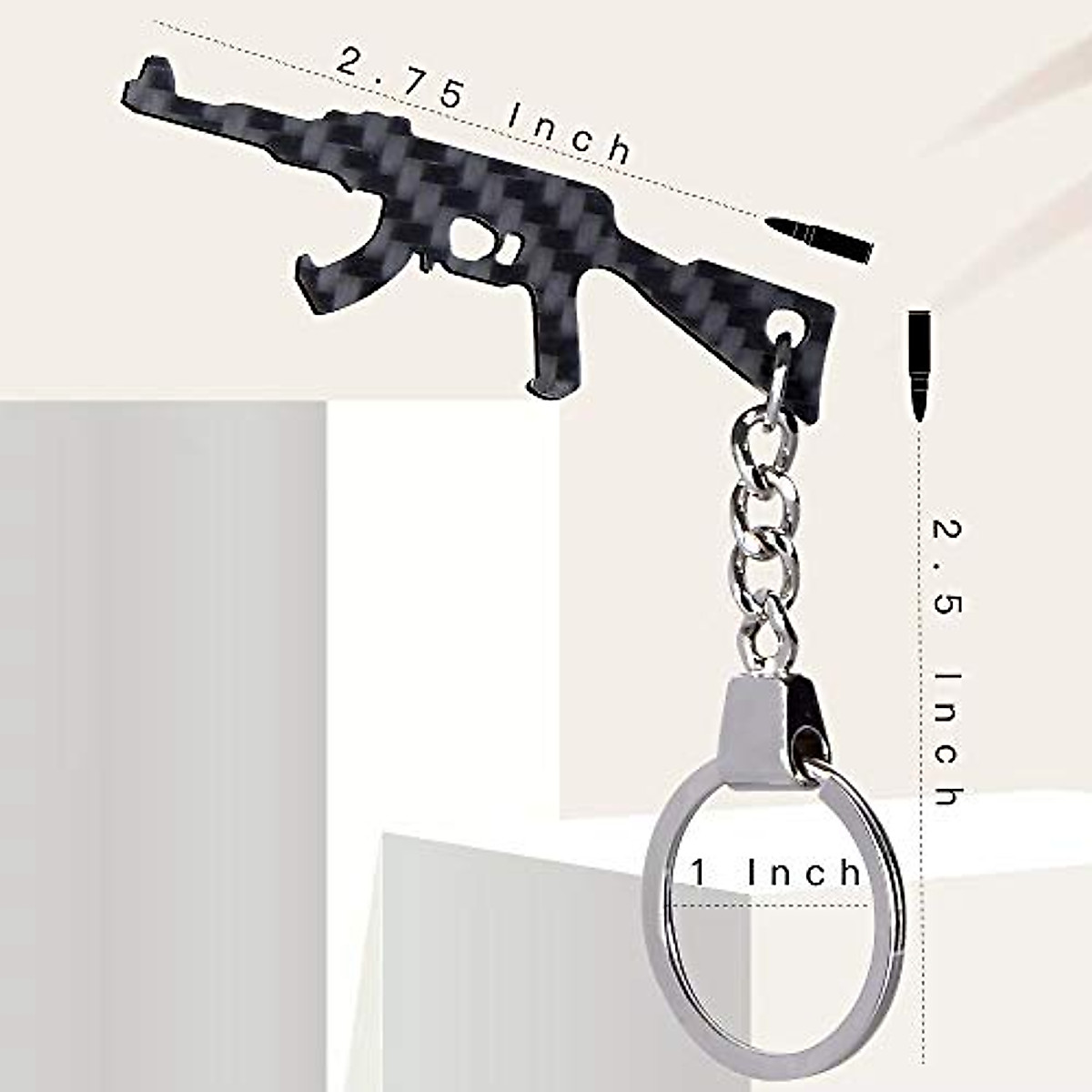 CRMPro Carbon Fiber Bottle Opener with Metal Keyring, Ultralight Keychain Bottle Openers for Outdoor Campaign Bar Restaurant, Portable Wine Opener Best Gift for Men Soldier…