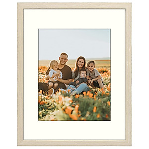 Golden State Art, 11x14 Beige Picture/Shadowbox Frame - Ivory Mat for 8x10 Photo - Sawtooth Hangers for Wall Display - Great for Family Photos, Portraits, Baby Pictures (Beige)