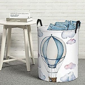Gbuzozie Hot Air Balloon Round Laundry Hamper Storage Basket Toys Clothes Organizer Bin For Home Bathroom Bedroom Dorm Nursery, 38l