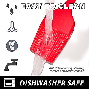 Anaeat 2 Pack Silicone Basting Pastry Brushes - Heat Resistant Brush with Soft Bristles, Hygienic One Piece Design, Marinade Brush Great in Baking for Spreading Oil Butter Sauce BBQ Grill