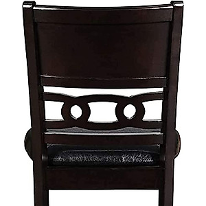 New Classic Furniture Gia Counter Table with Two Chairs and Storage Shelf, 30-Inch, Ebony