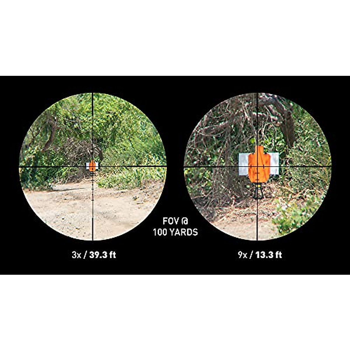 Monstrum 3-9x32 Rifle Scope with Rangefinder Reticle and Medium Profile Scope Rings | Black
