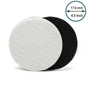 Glass Polish 11009 GP-PRO Felt Polishing Pad Set for Polishing Glass, Plastic, Metal, Marble | Ø 4.5 inch | Pack of 5 Pads
