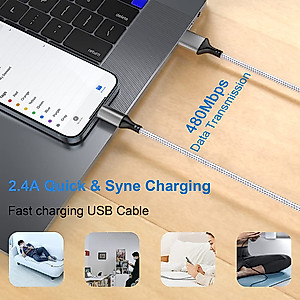 iPhone Charger 20FT/6M [Apple MFi Certified] Lightning Cable Extra Long iPhone Charging Cord Nylon Braided Fast Apple Charger Cable 2.4A for iPhone 12 11 Pro X XS Max XR/8 Plus/7 Plus/6/6s Plus-Silver
