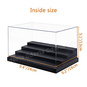 Odoria Clear Acrylic Display Box Case 9.4 Long for Pop Figures 4 Steps Dustproof