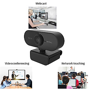 Outrip 1080p HD Webcam, Noise Reduction Microphone Stream Webcam,HD USB Webcam for PC Desktop Laptop,Used for Video Calling, Conference, Recording, Gaming, Studying with Rotatable Clip