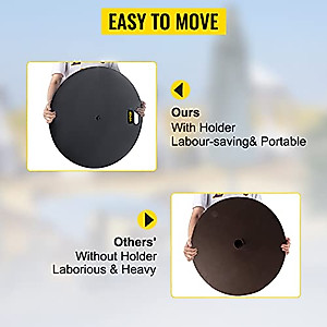 VEVOR, 27" Round Heavy Duty, 39lbs Holder Stand, Cast Iron 1.5-2" Pole Market Umbrella Base with 14" Height Pipe for Yard/Garden/Deck, Black