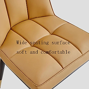 RILOOP Modern Design Dining Chair Waterproof Leather Kitchen Counter Lounge Backrest Chair Metal Legs Living Room Chairs Living Room Chairs/Off White