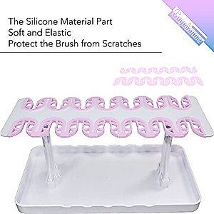 CUGEBANNA Plastic Artist Multi Hole Paint Brush Drying Rack - Holds 14 Brushes Upright, Paint Brush Holder