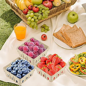 Tamnjvrr 30 Pack Natural Pulp Fiber Berry Basket, Small Molded Produce Vented Basket Kitchen Supplies for Strawberry Blueberry Raspberry Vegetable Produce Vented Container Farmer Market Grocery