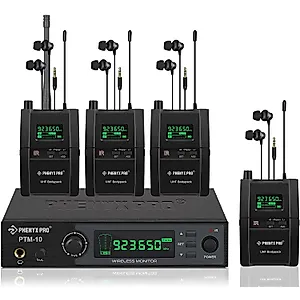 Phenyx Pro PTM-10B in Ear Monitor System in UHF Band Bundle with Compatible PTM-10 Bodypack Receiver