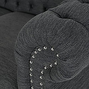 Christopher Knight Home Parksley Sofas, Charcoal + Dark Brown