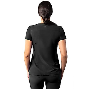 Adar Addition Scrubs for Women - Modern V-Neck Scrub Top - A6008 - Black - M