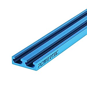 POWERTEC 71133 Double T-Track | 36 Inch Aluminum Extrusion Tracks, Anodized Blue
