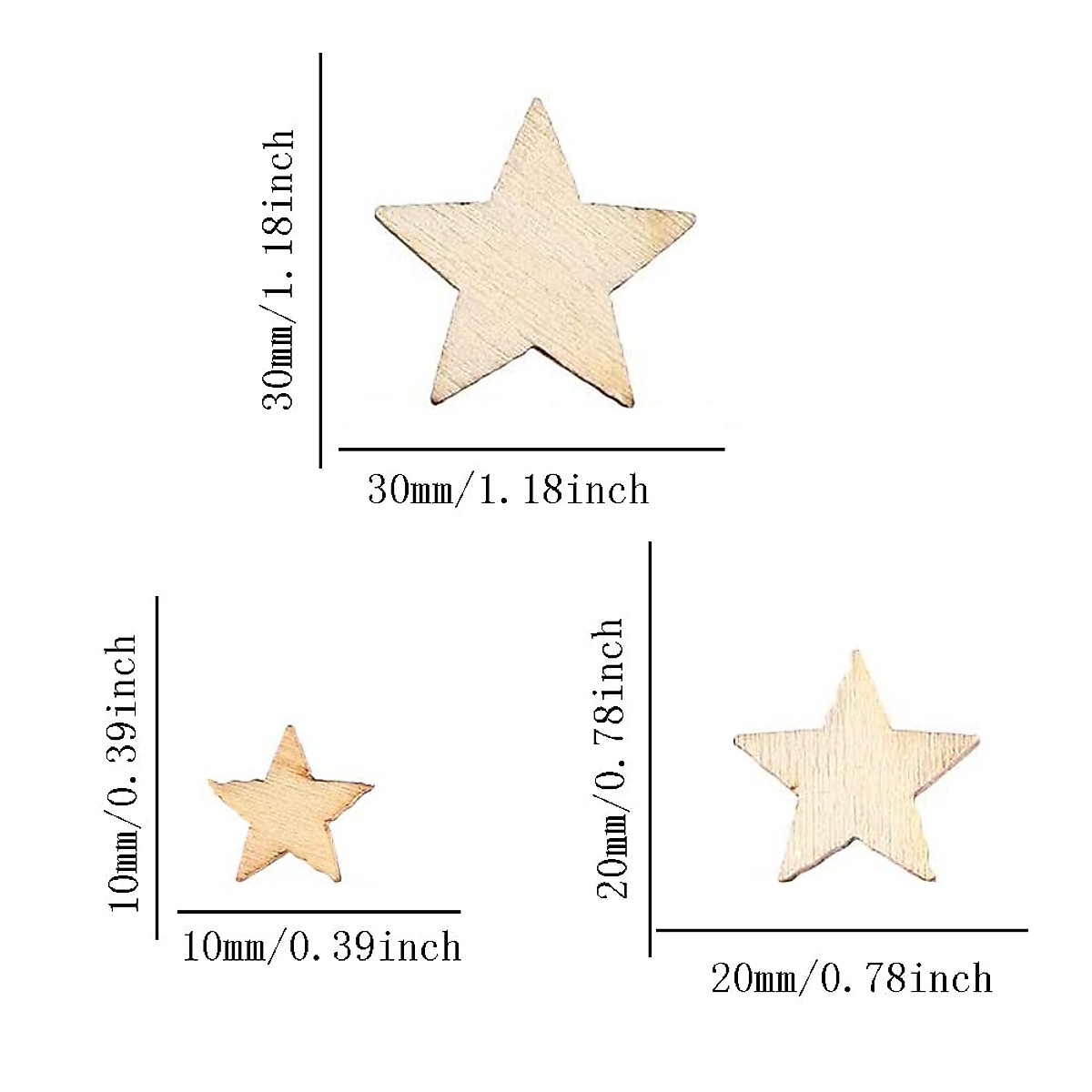 100 pcs Wooden Stars Slices Mixed Suit Star Shapewooden Cutouts Ornaments Wedding Party DIY Crafts Table Scatter Christmas Gift Decoration