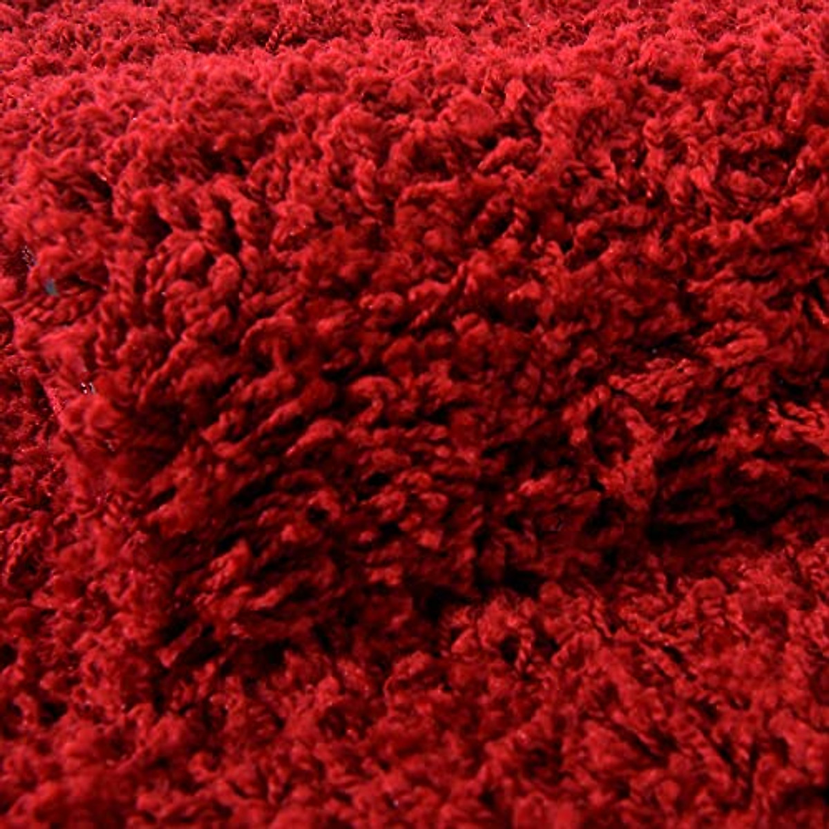 Rugs.com - Über Cozy Solid Shag Collection Rug – 5' x 8' Cherry Red Shag Rug Perfect for Bedrooms, Dining Rooms, Living Rooms, 5 x 8 Feet