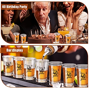 Sliner 48 Pack Birthday Shot Glasses Bulk Unbreakable 1.4oz Cheers to 30/40/50/60/70/80 Years Shot Glass Thick Base Mini Clear Plastic Shot Glass Anniversary Favors for Guests Birthday (for 40 Years)