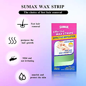 Wax Strips, 40 Strips Body Wax Strips, for Women Body and Legs Bikini Brazilian Wax Strips Diy Wax Strips Hair Removal