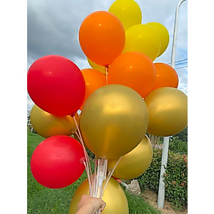 JODIDI 60 Pcs 12-Inch Latex Balloons in Yellow, Orange, and Gold - Perfect for Thanksgiving Day, Halloween, Graduations, Birthday, Fall Celebrations,Baby Shower, and Party Decorations