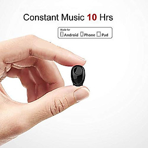 NVAHVA Bluetooth Earbud 10 Hrs Playtime, Single Wireless Earphone, Mini Bluetooth Headset Hands-Free Car Headphone, Cell Phone Bluetooth Earpiece for iOS Android Smart Phones PC TV Audiobook