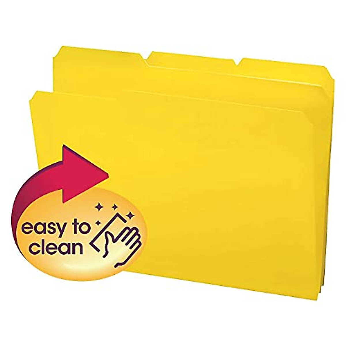 Smead Poly File Folder, 1/3-Cut Tab, Letter Size, Yellow, 24 Per Box (10504)
