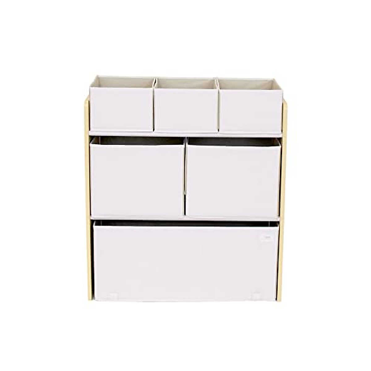 3 Sprouts Multi-Bin Toy Organizer with Recycled Fabric Storage Bins in Cream