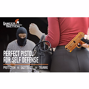 Lancer Self Defense Hornet 0.43 Cal Home Defense Launcher All in One Package-Less Lethal for Personal Defense (Color: Orange/Black)