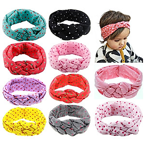 Baby Headbands Turban Knotted, Girl's Headband for Newborn,Toddler and Childrens (10Pack-CL3)