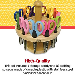 School Smart Paper Edger Scissors, 6-1/2 x 2-1/2 Inches, Assorted Colors, Set of 12