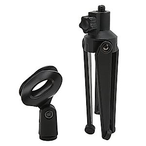 AUHX Mini Table Adjustable Mic Stand, Plastic Durable Detachable Portable Table Adjustable Mic Stand Practical for Conferences