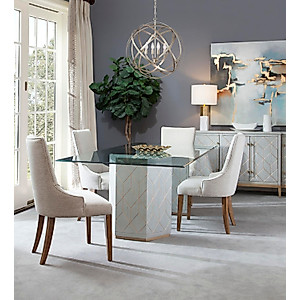 Bassett Mirror Company 2430-DR-576EC Perrine Server Oyster White, Satin Brass, 68" L x 19" W x 36" H